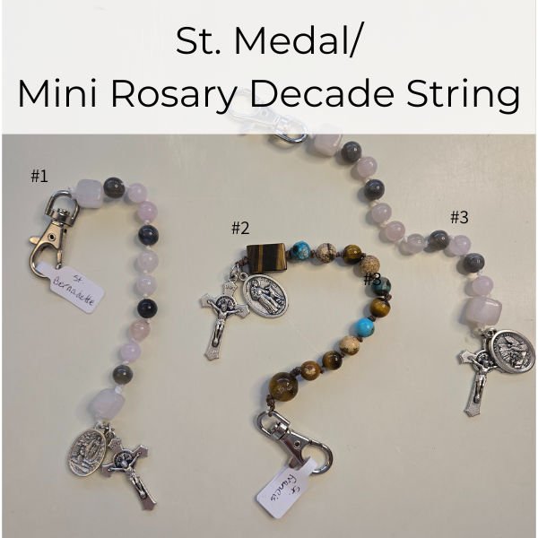 Mini Rosary with Saint Medals – Sacred Story Stones LLC